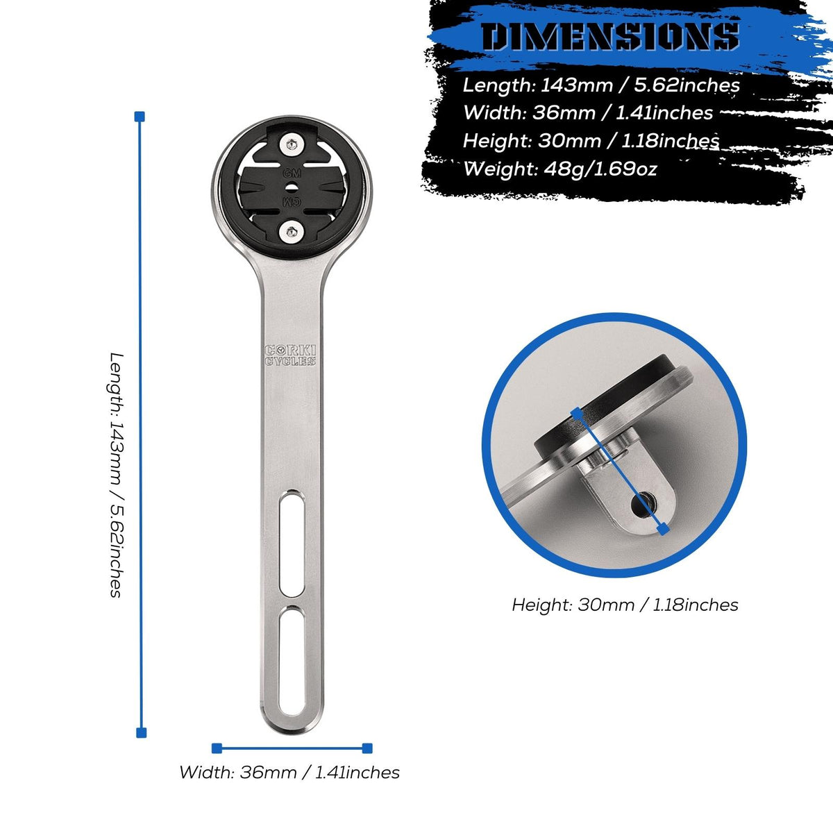 Road Bike Handlebar Underside Titanium Out Front Cycle Computer Mount ...