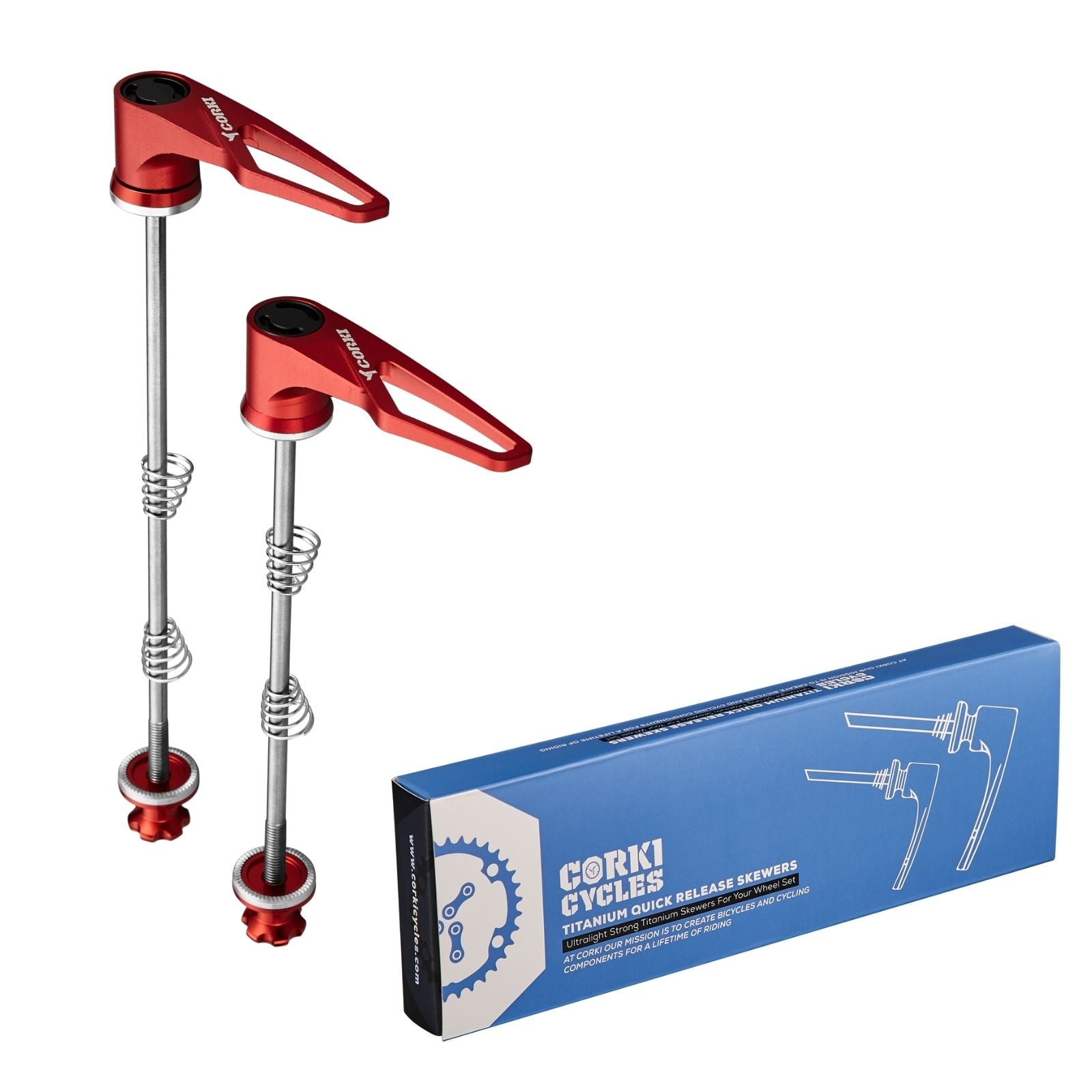MTB & Road Titanium Quick Release Skewers - 2 Pack | Corki Cycles